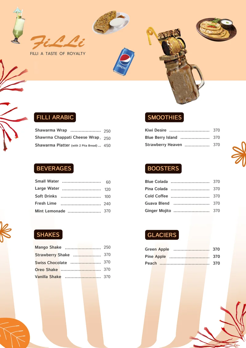 Menu | Filli Cafe